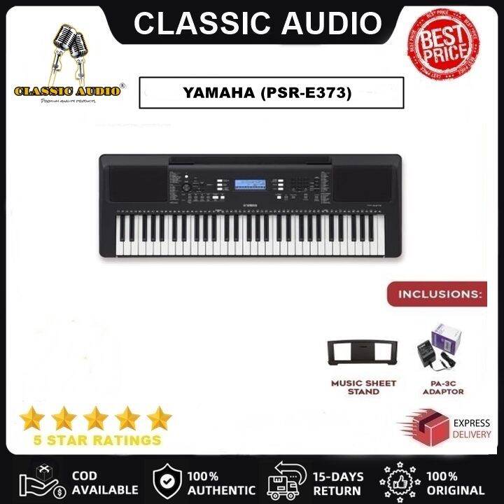 YAMAHA By Classic Audio (PSR-E373) - Touch Responsive Keyboard Piano With Original Yamaha Power ...