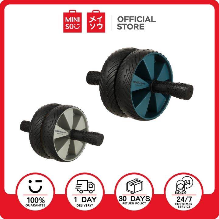 Miniso Sports Double Wheel Abdomen Roller Dark Blue | Lazada PH