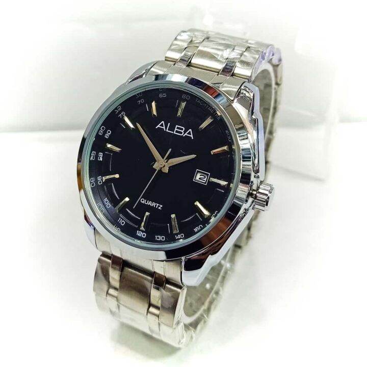 JAM TANGAN ALBA PRIA/JAM MEWAH,TALI RANTAI TAHAN KARAT,TANGGAL AKTIF ...