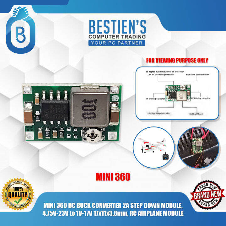 MINI 360 DC BUCK CONVERTER 2A STEP DOWN MODULE, 4.75V-23V to 1V-17V ...