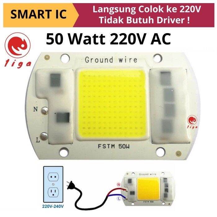 Chip LED 50W 220V - Sparepart Lampu Sorot PJU | Lazada Indonesia