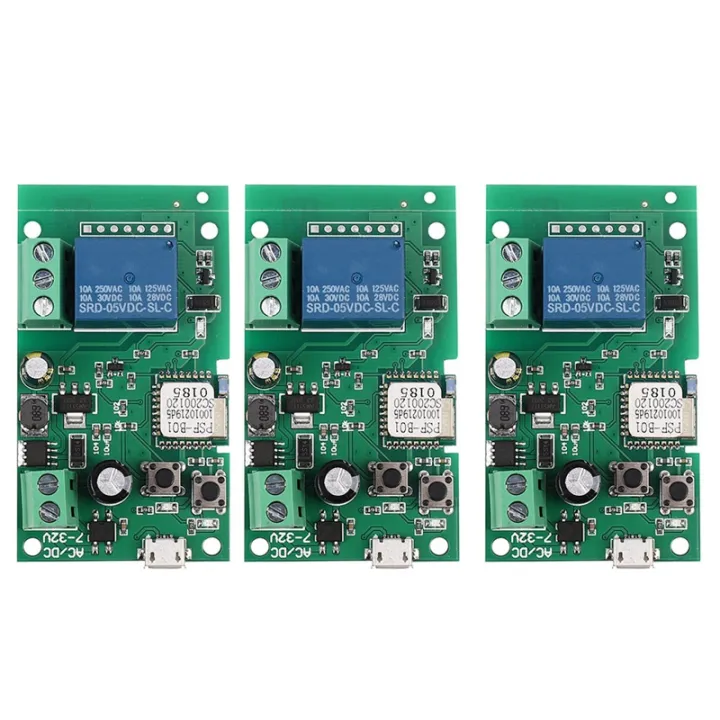 3X EWelink Smart Wifi Switch Relay Module Timer DC 5V/12V/24V/32V ...