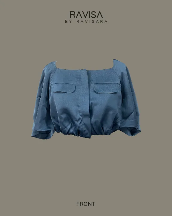 RAVISA by RAVISARA - Cropped Blouse II Ruched Hem | Lazada.co.th