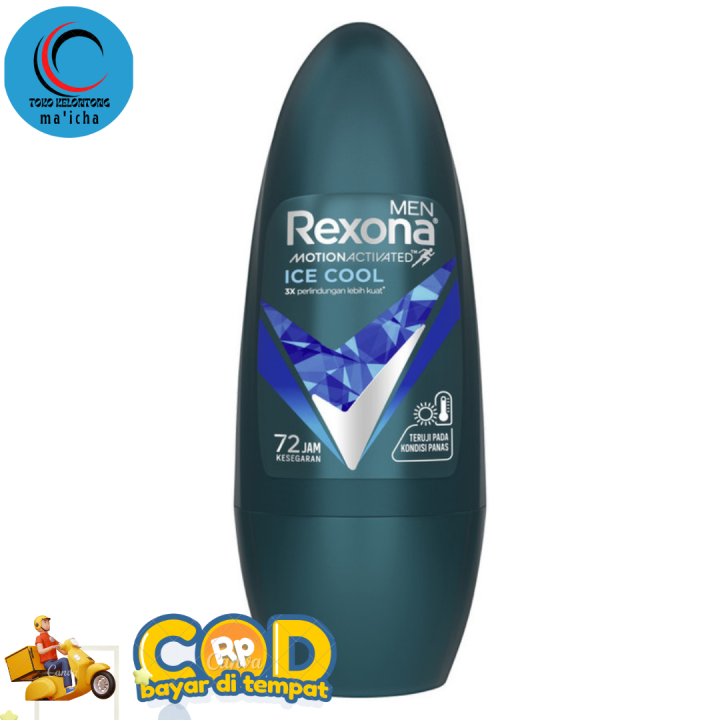 Rexona Men Anti-Perspirant Deodorant Roll On Pria Ice Cool 45Ml | Lazada Indonesia