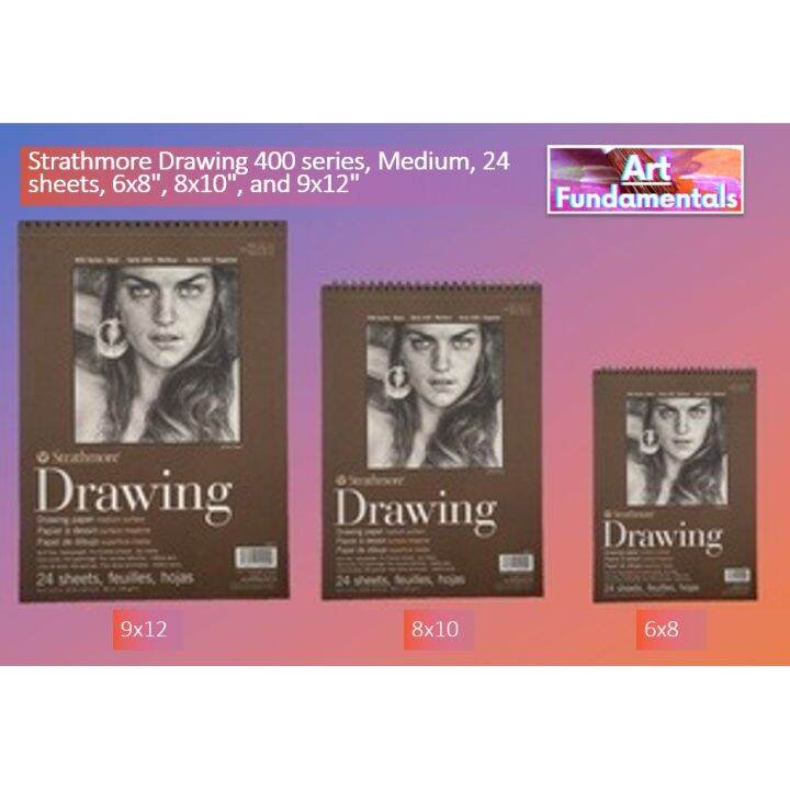 Strathmore Drawing 400 series, Medium, 24 sheets, 6x8, 8x10, and 9x12 ...