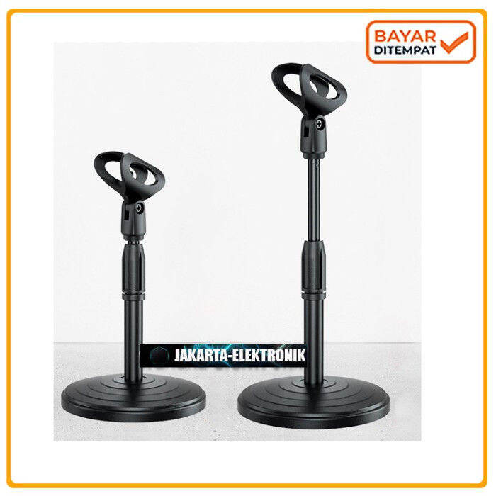 Stand Microphone Meja - Stand Mic Holder Mini Adjustable Podium Video | Lazada Indonesia