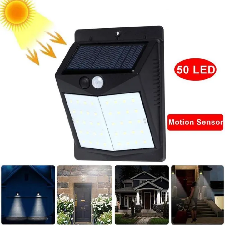 50 LED Solar Powered PIR Motion Sensor Wall Security Light Garden Outdoor Lamp | Lazada PH