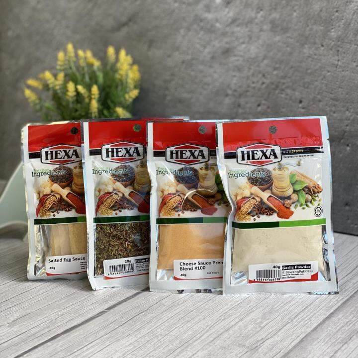 HEXA HALAL Cheese Sauce Premix 40gm Salted Egg Sauce Premix 40gm Garlic ...