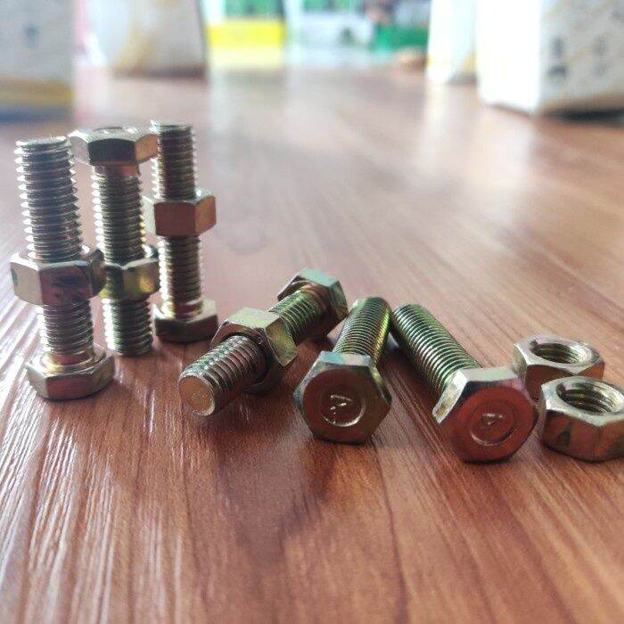 Baut Mur Besi Kuning M8 x 35 ( Kunci 12 ) Yellow Zinc Plated M 8x35 per ...