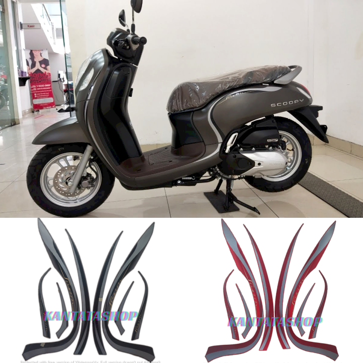 STIKER STRIPING LIS LES BODY MOTOR HONDA SCOOPY STYLISH 2021 2022 ...