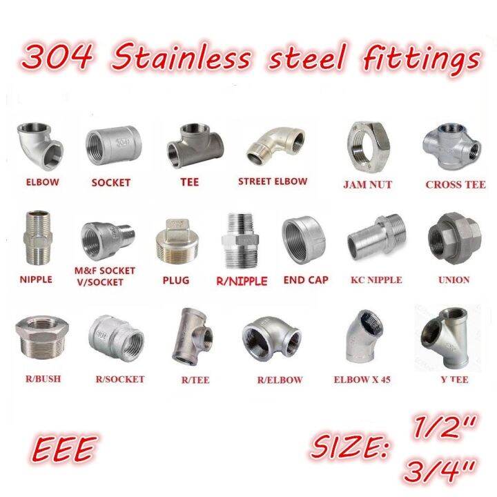 Heavy Duty 304 Stainless Steel Water Pipe Fittings(1/2 3/4 ) | Lazada PH