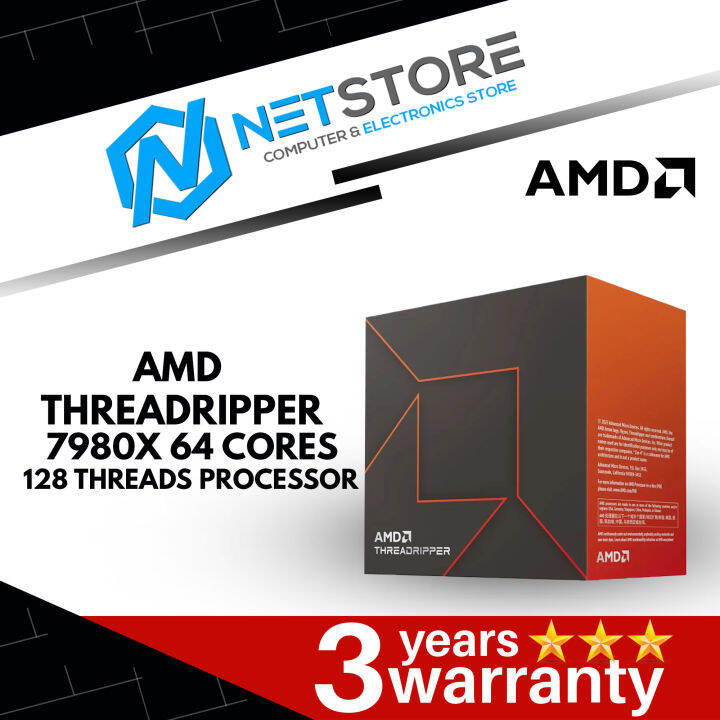 AMD RYZEN THREADRIPPER 7980X 64 CORES 128 THREADS PROCESSOR - 100 ...