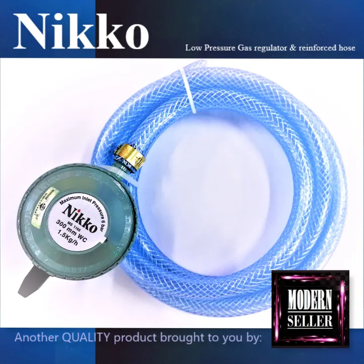 GRP0054 NIKKO LOW PRESSURE GAS REGULATOR WITH HOSE AND CLIPS/ KEPALA ...