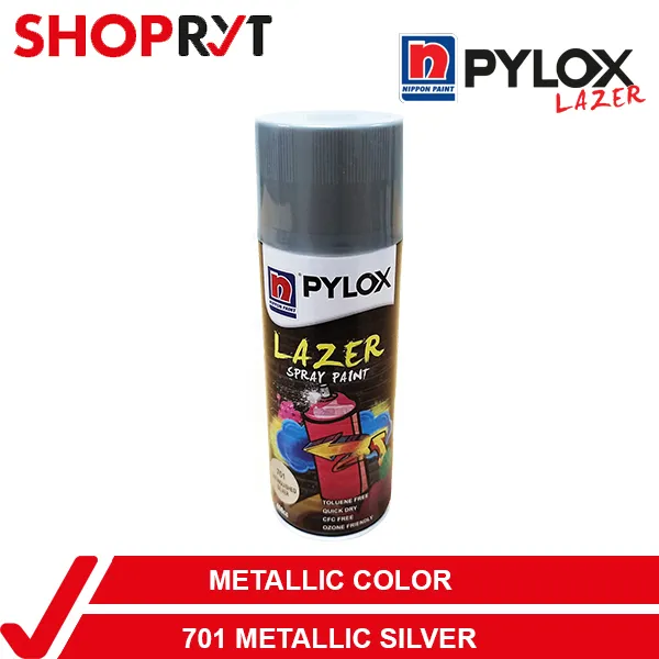 Nippon Pylox Lazer Spray Paint 400cc 701 Metallic Silver | Lazada PH