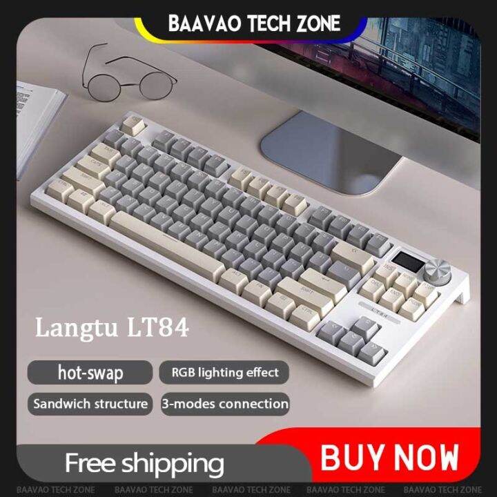 Langtu LT84 Wireless Mechanical Keyboard 84 Keys RGB Backlit Wireless Wired Gamer Bluetooth ...