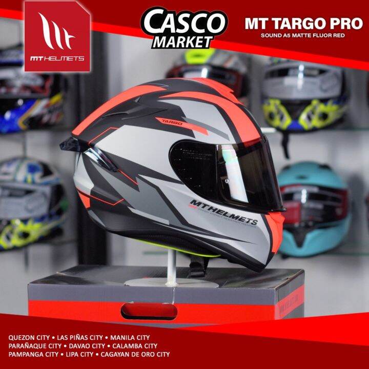 MT TARGO PRO SOUND FULL FACE SINGLE VISOR MOTORCYCLE HELMET (WITH FREE ...