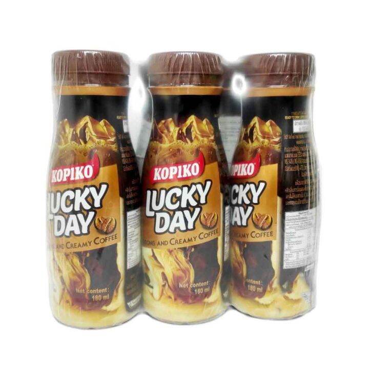 Kopiko Lucky Day Strong & Creamy Coffee 6 x 180mL In Bottle new flavor ...