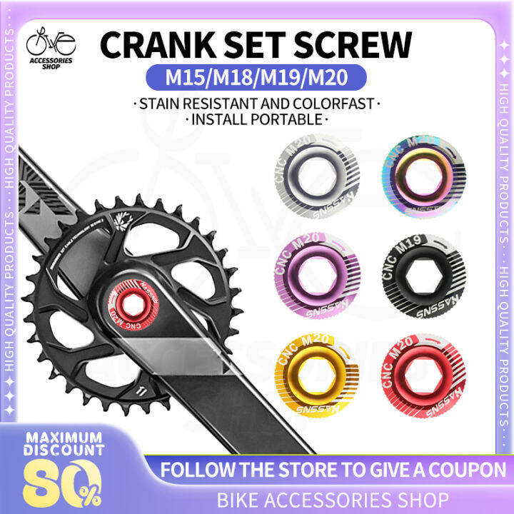 Mountain Bike Crank Arm Bolt M15 M18 M19 M20 Aluminum Alloy Crank Cover Cap for Road BMX ...