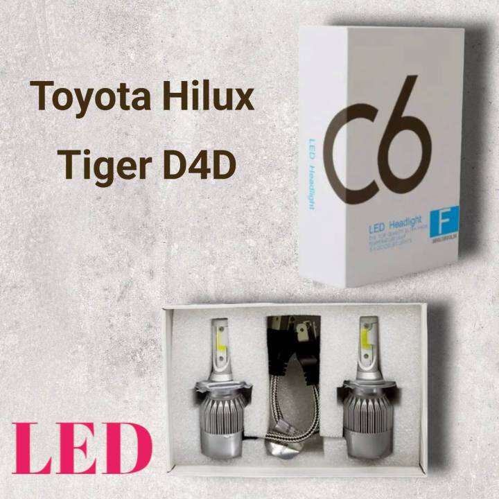 หลอดไฟหน้า LED Toyota Tiger Tiger D4D H4 แสงขาว 6000k มีพัดลมในตัว ตรง ...