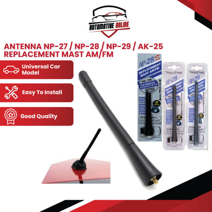 Car Antenna Replacement Mast AM/FM Universal Car AK-25 NP-27 NP-28 NP-29 Antena Kereta | Lazada