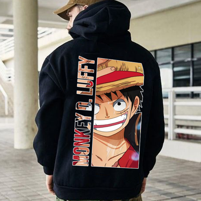 fashion Anime Oversize BLACK sweater hoodie One Piece Design Unisex ...