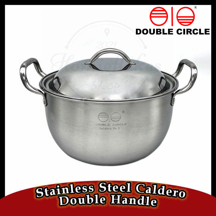 DOUBLE CIRCLE Stainless steel Caldero double handle Cooking pot DCS-CDE ...