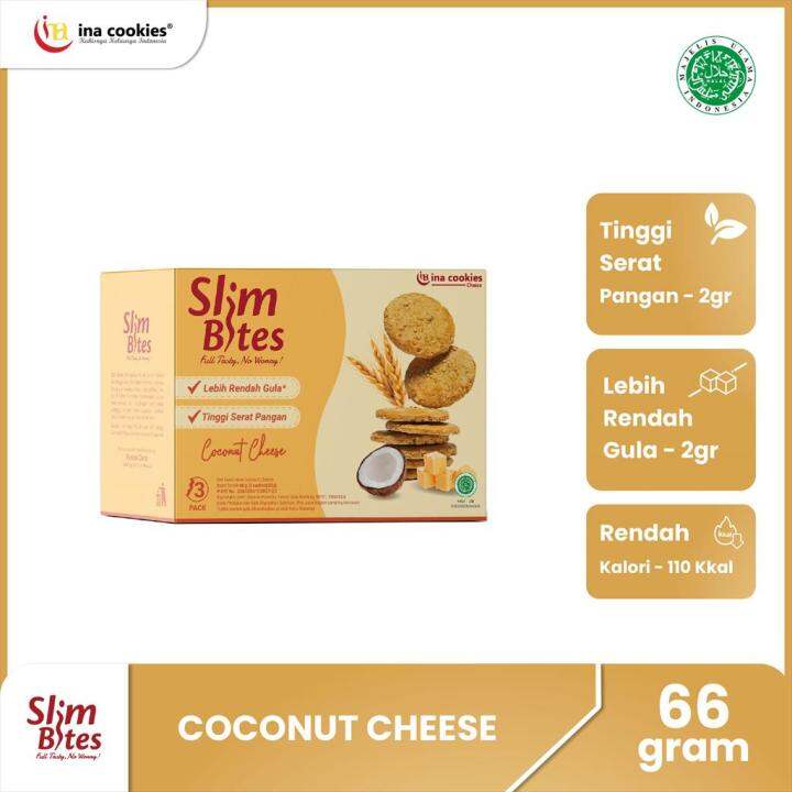 Slim Bites Oat Coconut Cheese Cookies 66g Kukis Kue Diet | Lazada Indonesia