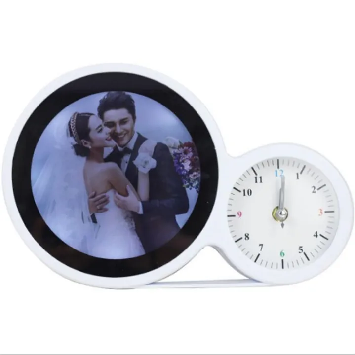 Sublimation Alarm Clock with LED Light Round Magic Mirror 3D Photo ...