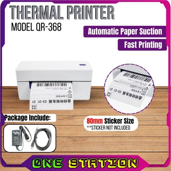QR-368 Sticker Label Printer Thermal Printer Wireless Waybill Printer Thermal Printer Barcode ...