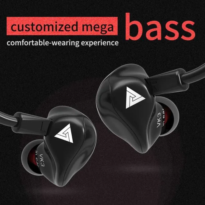 ORIGINAL QKZ VK3 Strereo HiFi Headset Full Bass Wireless Earphone ...