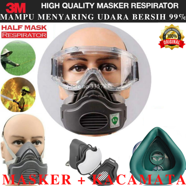 PROMO BELANJA TERMURAH Masker Gas Respirator 3M Anti-Virus-Polusi-Debu ...
