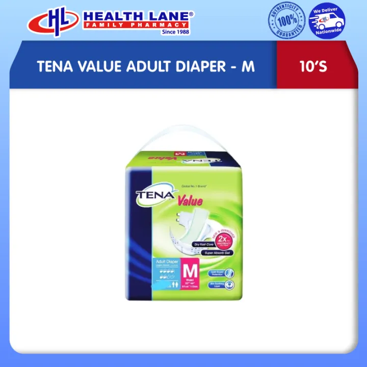 TENA VALUE ADULT DIAPER 10'S - M | Lazada