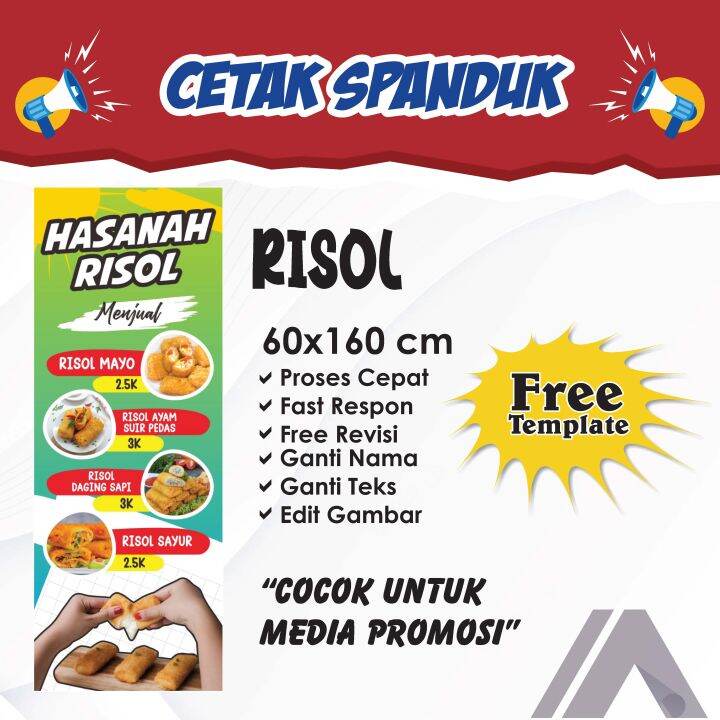 cetak banner spanduk RISOLES 60X160 bisa custom | Lazada Indonesia