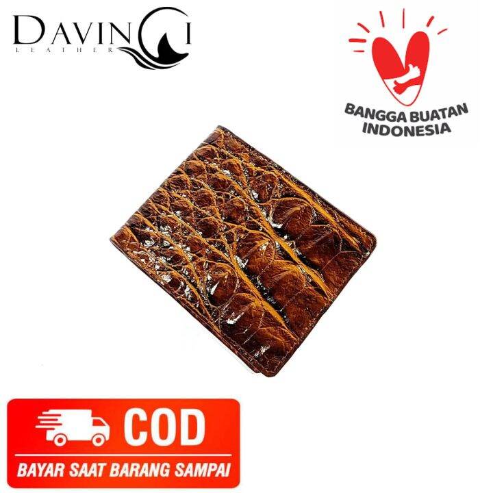 Dompet Pria Kulit Buaya Sisik Tulangan Warna Coklat Tua | Lazada Indonesia