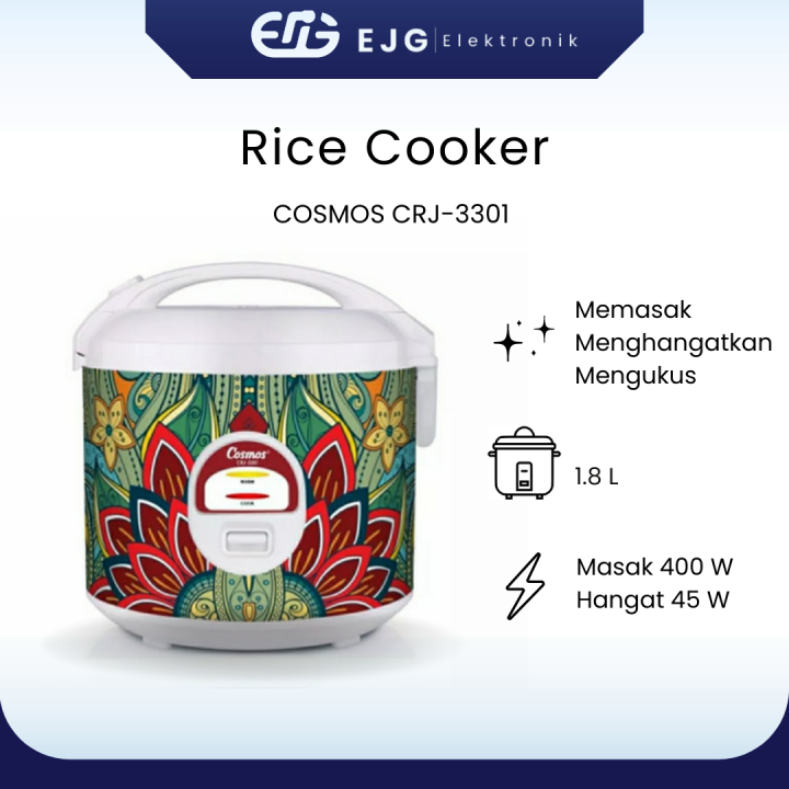 COSMOS Rice Cooker/ Magic Com Pink 1.8 Liter CRJ-3301 | Lazada Indonesia