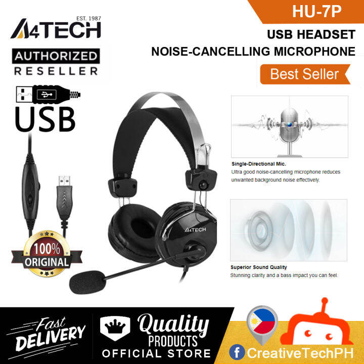 A4TECH HU7P USB HEADSET COMFORTFIT STEREO USB HEADSET Ultra good noise ...
