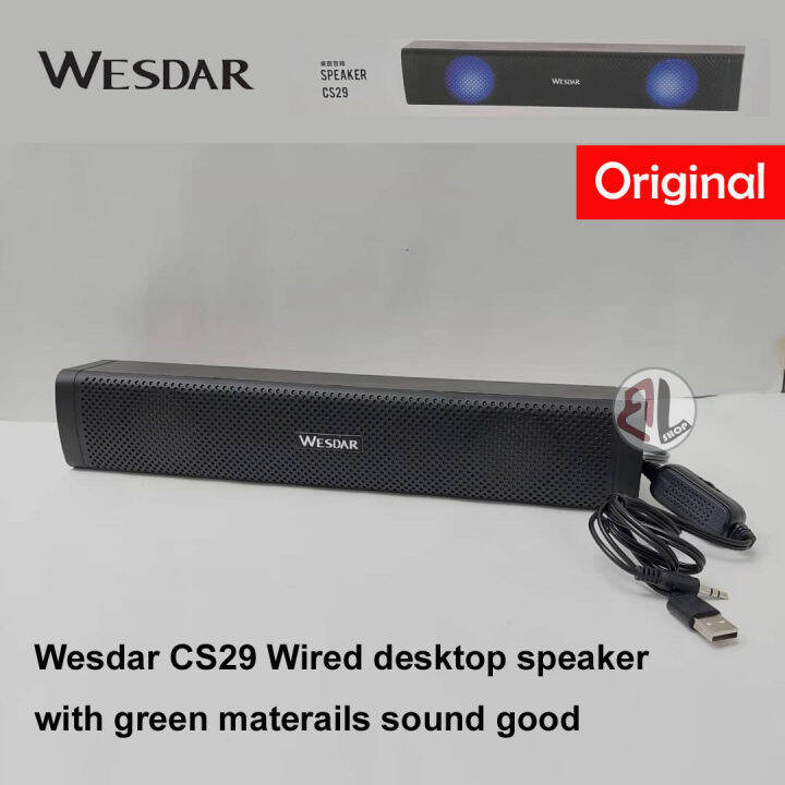 Official Wesdar CS29 Wired desktop Usb Power 3.5mm speaker with Led ...