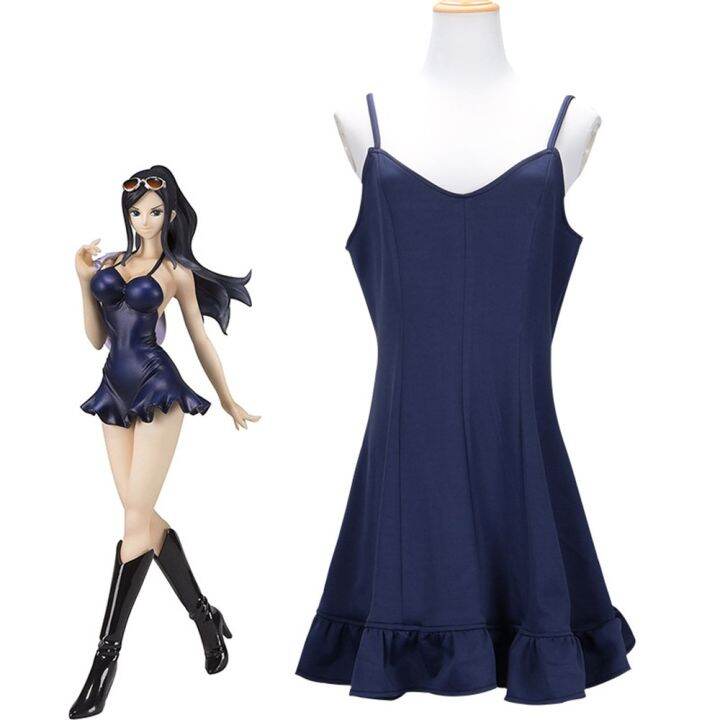 Anime One Piece Cosplay Costume Nico Robin Pirate Hunter Women Sling ...