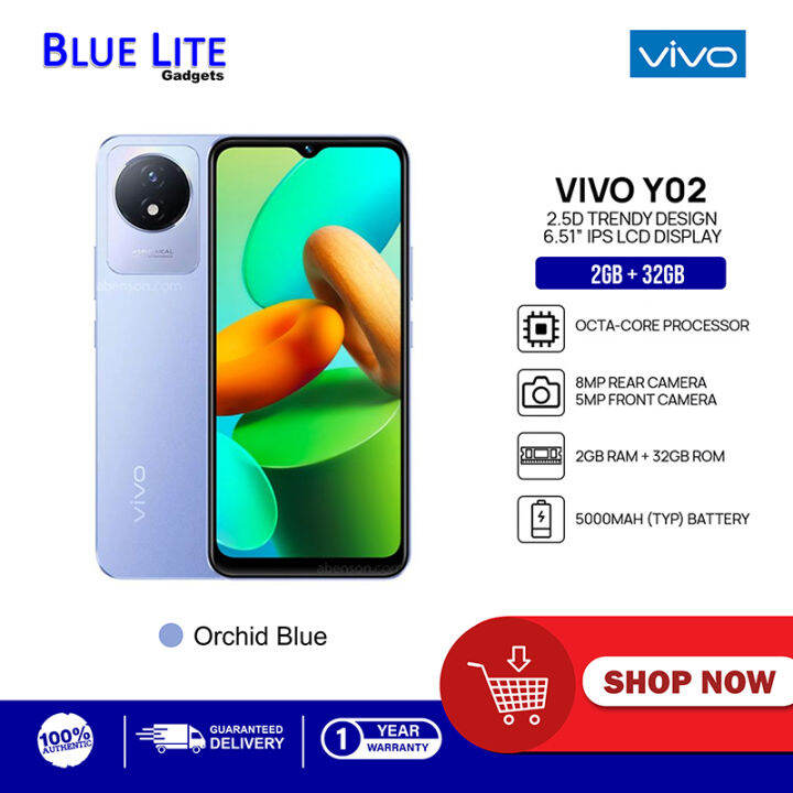 Vivo Y02 2GB+32GB Orchid Blue | Lazada PH