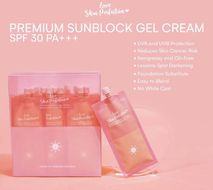 Love Skin Perfection Premium Sunblock Gel Cream Broad Spectrum SPF 30 ...