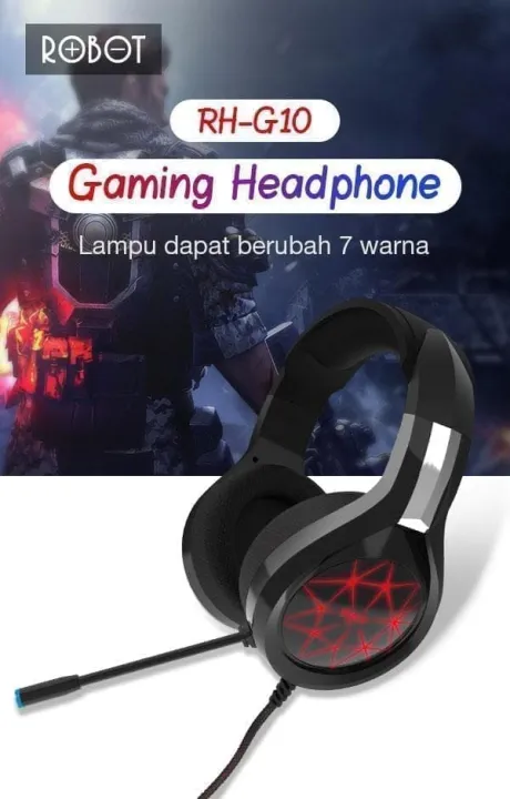 Headset Gaming ROBOT G10 RH-G10 Range Suara Besar dan Anti Bising LED ...