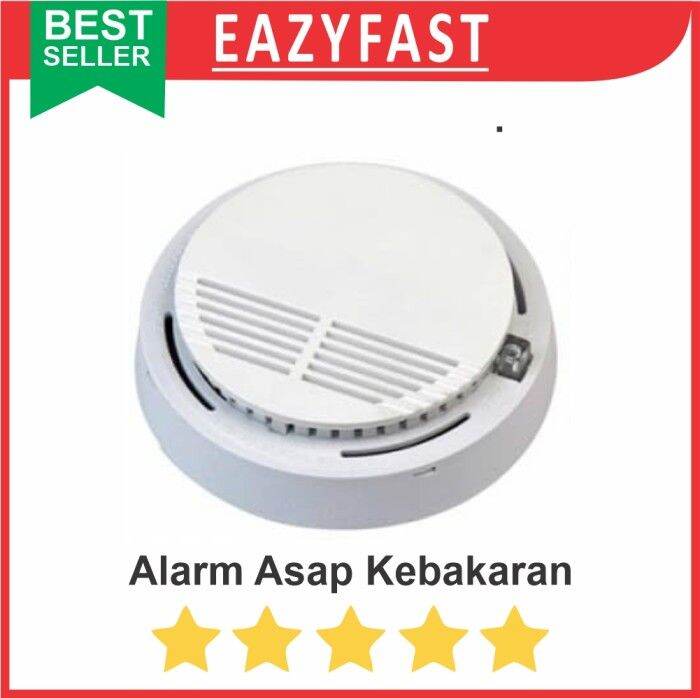 Alarm Asap Deteksi Kebakaran Detector Api Fire Smoke Sensor Baterai ...