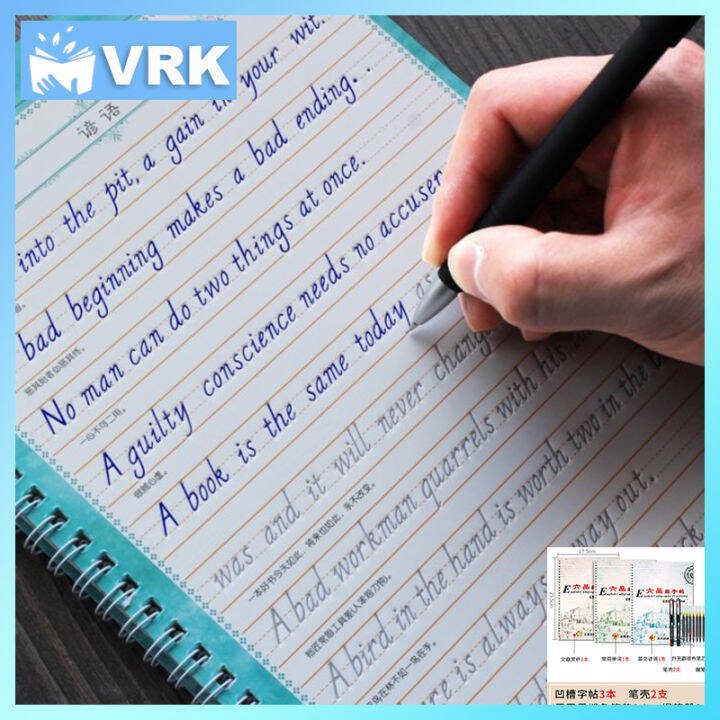 3pcs Adultt English Calligraphy Copybook Kids Writing beginner ...