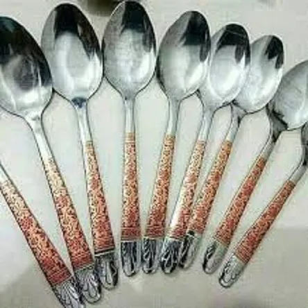 Sendok Makan Stainless Motif Batik Tebal / Sendok Batik Stainless 12pcs ...