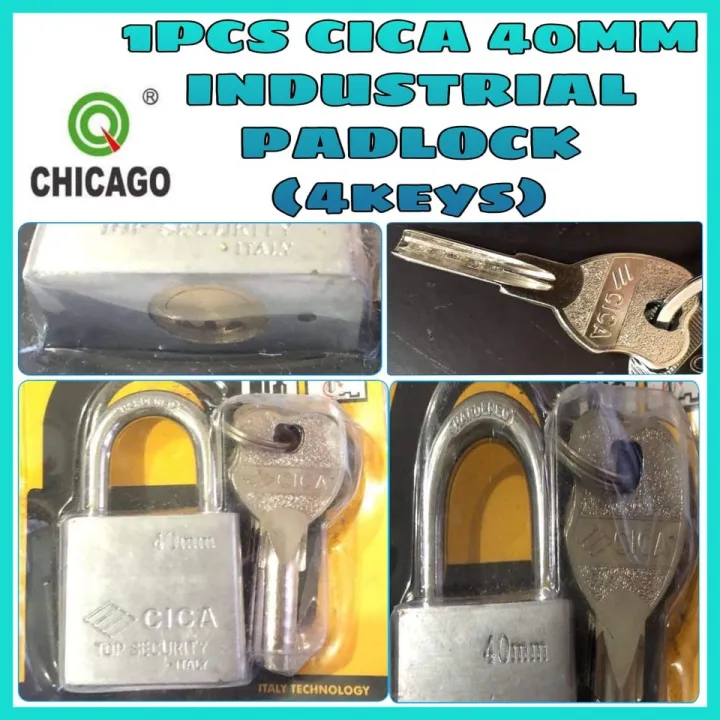 CHICAGO 40mm SHORT,1PC (DND KEYS) CICA INDUSTRIAL PADLOCK | Lazada PH