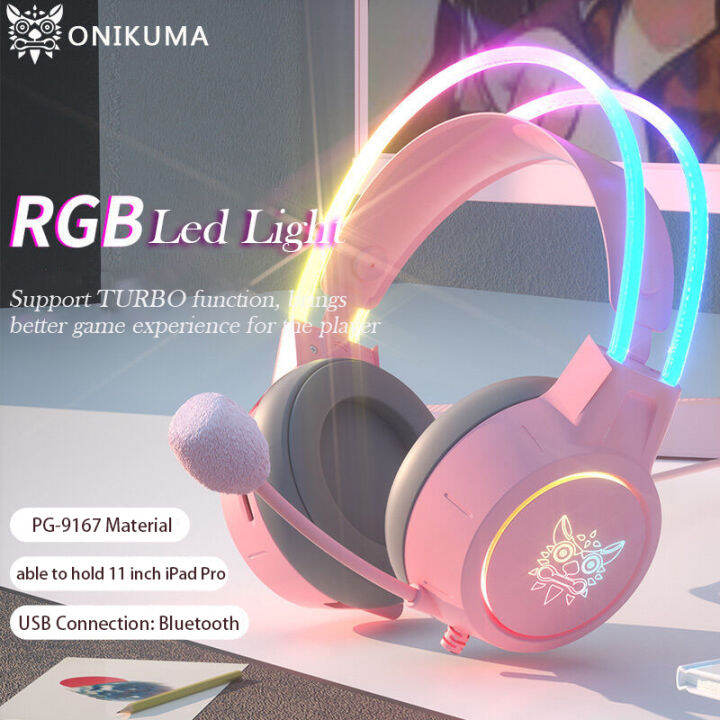 ONIKUMA X15 Active Noise Cancelling Headphone Gaming with Led Light gaming headset with mic ...