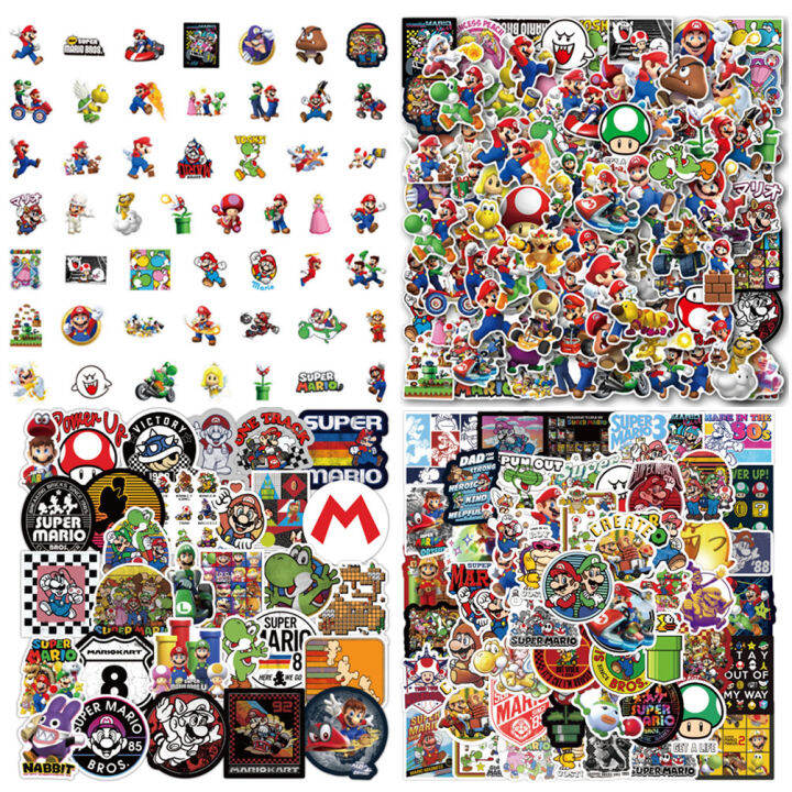 50/100PCS Super Mario Stickers Mario Luigi Graffiti Waterproof Sticker ...