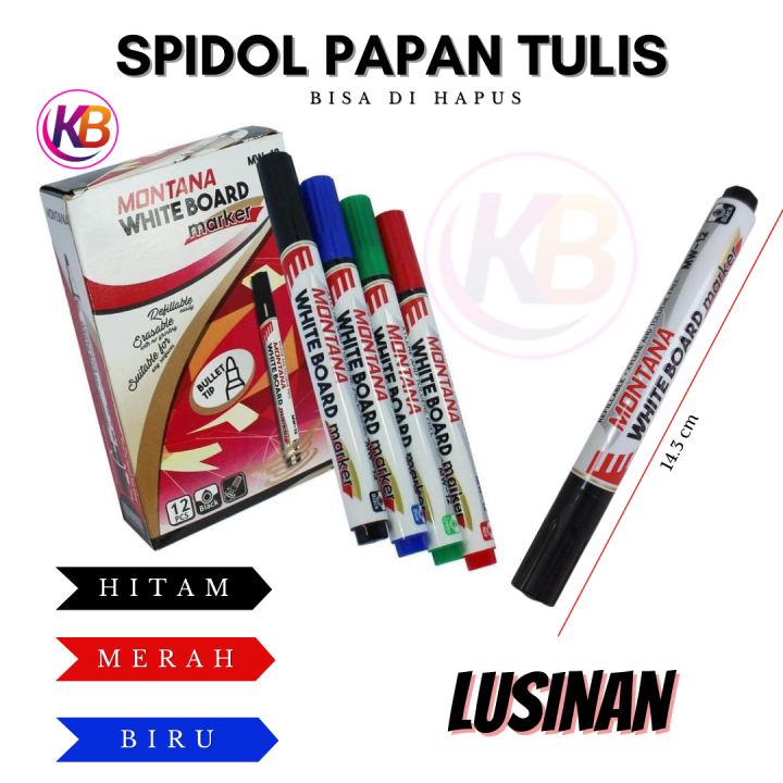 Per Pak (12 Pcs) Spidol Papan Tulis - Spidol White Board - Bisa di ...
