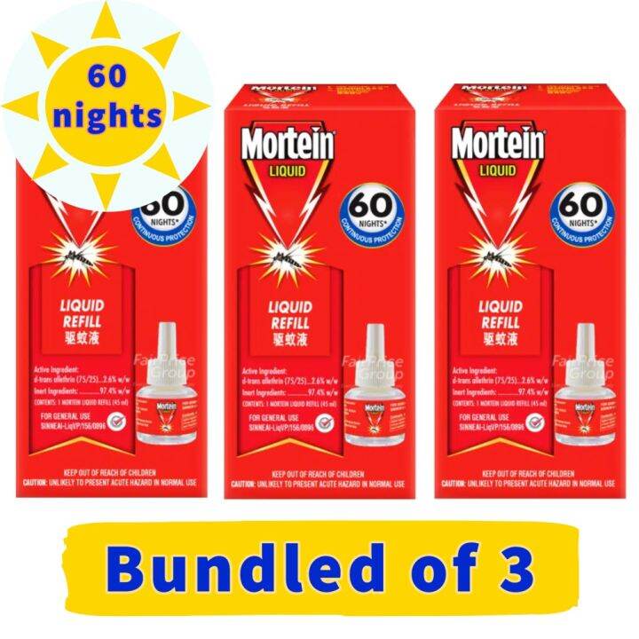 [Bundle of 3] * 60nights * Mortein Liquid Refill - Mosquito Repellent ...
