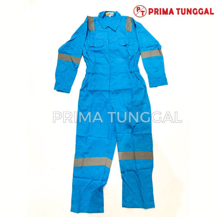 Wearpack Biru Pertamina Seragam Kerja Safety Terusan Size M L XL ...